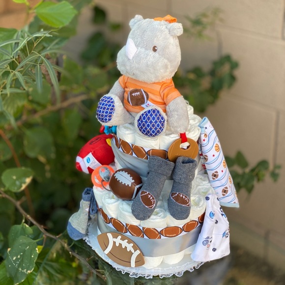 Handmade | Accessories | Sport Diaper Cake Football Diaper Cake | Poshmark